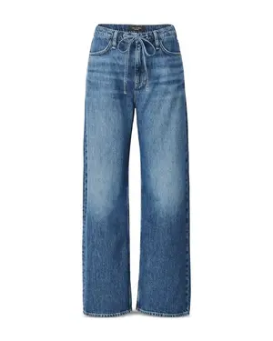 Rag & Bone Phoebe Cotton Drawstring Wide Leg Jeans - Floyd