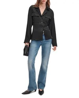 Rag & Bone Sonny Silk Notch Collar Blouse
