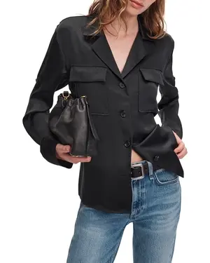 Rag & Bone Sonny Silk Notch Collar Blouse