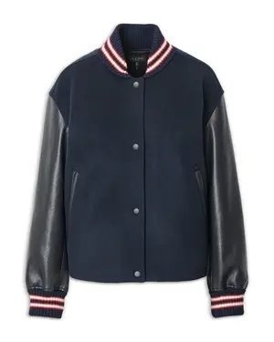 Rag & Bone Scarlet Wool Blend Varsity Jacket