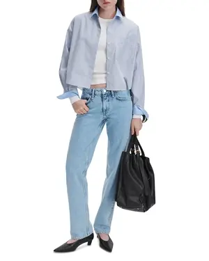 Rag & Bone Marin Multi Stripe Cropped Shirt