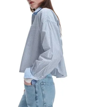Rag & Bone Marin Multi Stripe Cropped Shirt