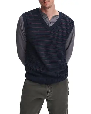 Rag & Bone Aaron Stripe Vest - Navy