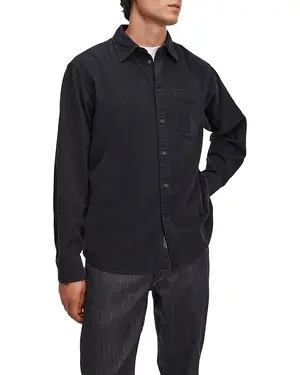 Rag & Bone Relaxed Corduroy Cotton Pocket Shirt - Black