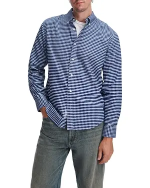 Rag & Bone Classic Fit Plaid Oxford Shirt - Navy Plaid