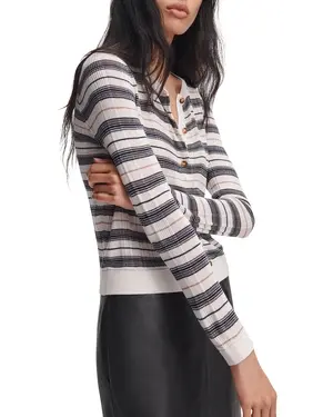 Rag & Bone Teresa Striped Rib Knit Cardigan