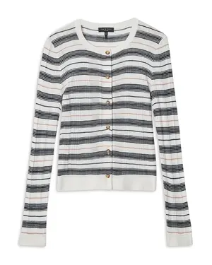 Rag & Bone Teresa Striped Rib Knit Cardigan