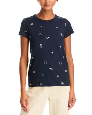 Rag & Bone Rodeo Cotton Tee - Navy Multi