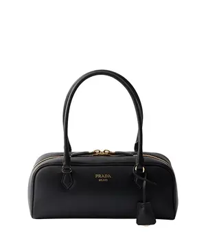 Prada Medium Leather Top-handle Bag Black