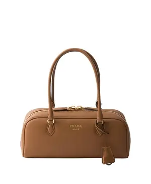 Prada Medium Leather Top-handle Bag Brown