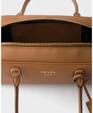 Prada Medium Leather Top-handle Bag - Brown