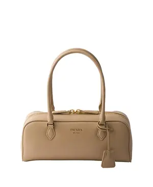 Prada Medium Leather Top-handle Bag - Neutral