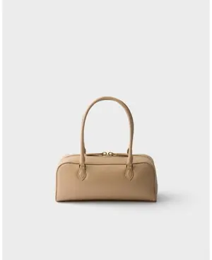 Prada Medium Leather Top-handle Bag - Neutral