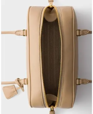 Prada Medium Leather Top-handle Bag - Neutral