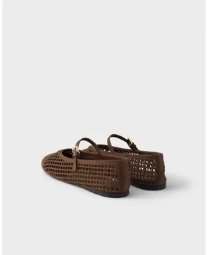 Prada Crochet Ballerinas - Cocoa Brown