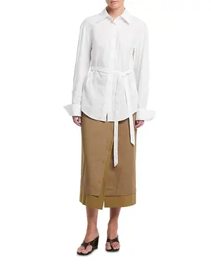 TWP The Night We Met Cotton Belted Shirt - White