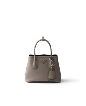 Prada Double Small Saffiano Leather Bag - Grey