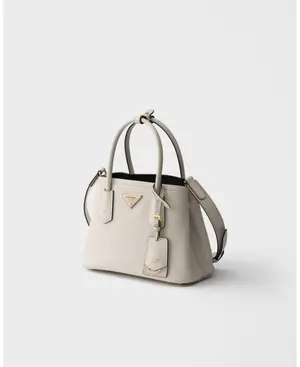 Prada Double Small Saffiano Leather Bag - Neutral