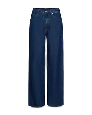 TWP Song Sung Blue Wide Leg Jeans - Dark Stone