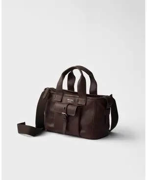 Prada Route Medium Leather Tote Bag - Brown