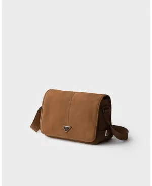 Prada Nubuck Leather Shoulder Bag - Brown