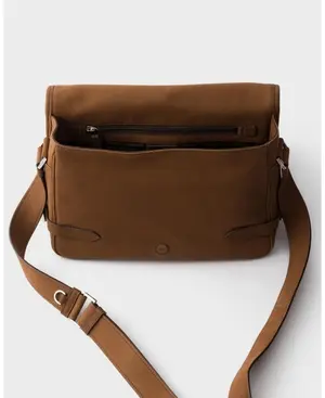 Prada Nubuck Leather Shoulder Bag - Brown