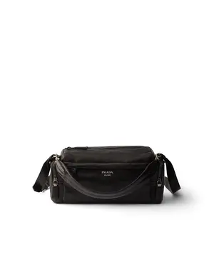 Prada Distressed Nappa Leather Shoulder Bag - Brown