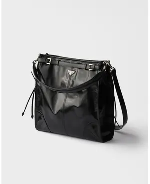 Prada Bonnie Leather Shoulder Bag - Black