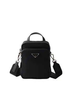 Prada Re-nylon And Saffiano Leather Shoulder Bag - Black