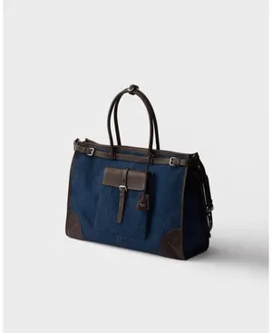 Prada Bonnie Denim And Leather Tote Bag