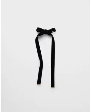 Prada Velvet Hair Clip With Logo Detail