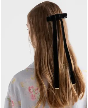Prada Velvet Hair Clip With Logo Detail