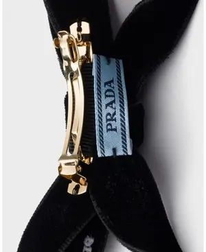 Prada Velvet Hair Clip With Logo Detail