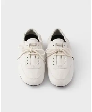 Prada Collapse Denim Sneakers - White