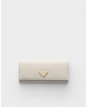 Prada Large Saffiano Leather Wallet - Neutral