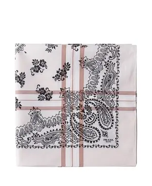 Prada Printed Cotton Scarf 65 - Neutral