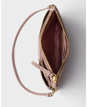 Prada Nappa Leather Zipper Pouch With Bow Detail