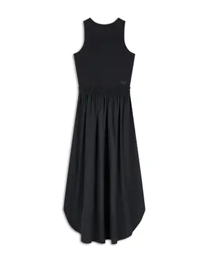 Emporio Armani Punto Milano Mixed Media Maxi Dress