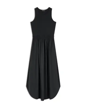 Emporio Armani Punto Milano Mixed Media Maxi Dress