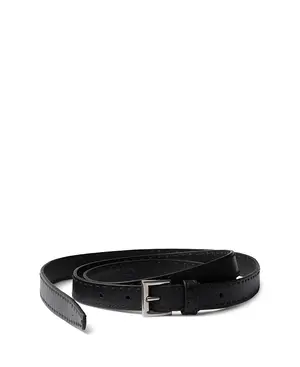 Prada Antiqued Leather Belt - Black