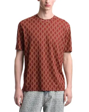 Emporio Armani Graphic Print Tee - Merlot