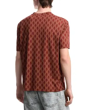 Emporio Armani Graphic Print Tee - Merlot