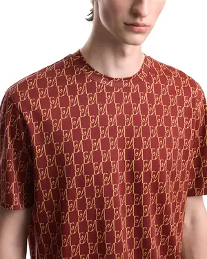 Emporio Armani Graphic Print Tee - Merlot