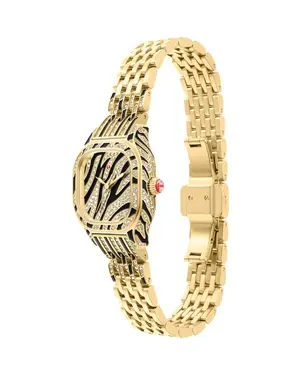 Michele Mega Mini Diamond Zebra Watch, 25 X 23mm
