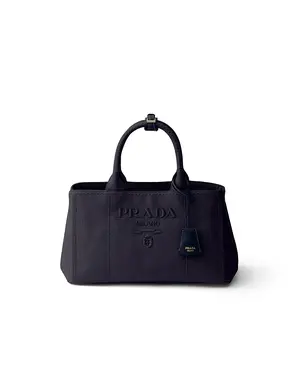 Prada Jardiniere Large Cotton Canvas Handbag - Blue