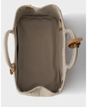Prada Jardiniere Large Cotton Canvas Handbag - Neutral