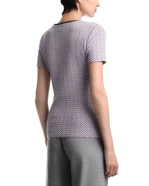 Emporio Armani Flounced Jacquard Jersey Top