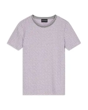 Emporio Armani Flounced Jacquard Jersey Top
