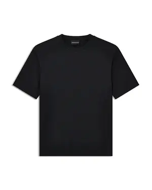 Emporio Armani Jacquard Cotton Jersey T-shirt - Navy Blue