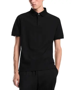 Emporio Armani Cotton Jacquard Jersey Polo Shirt - Black